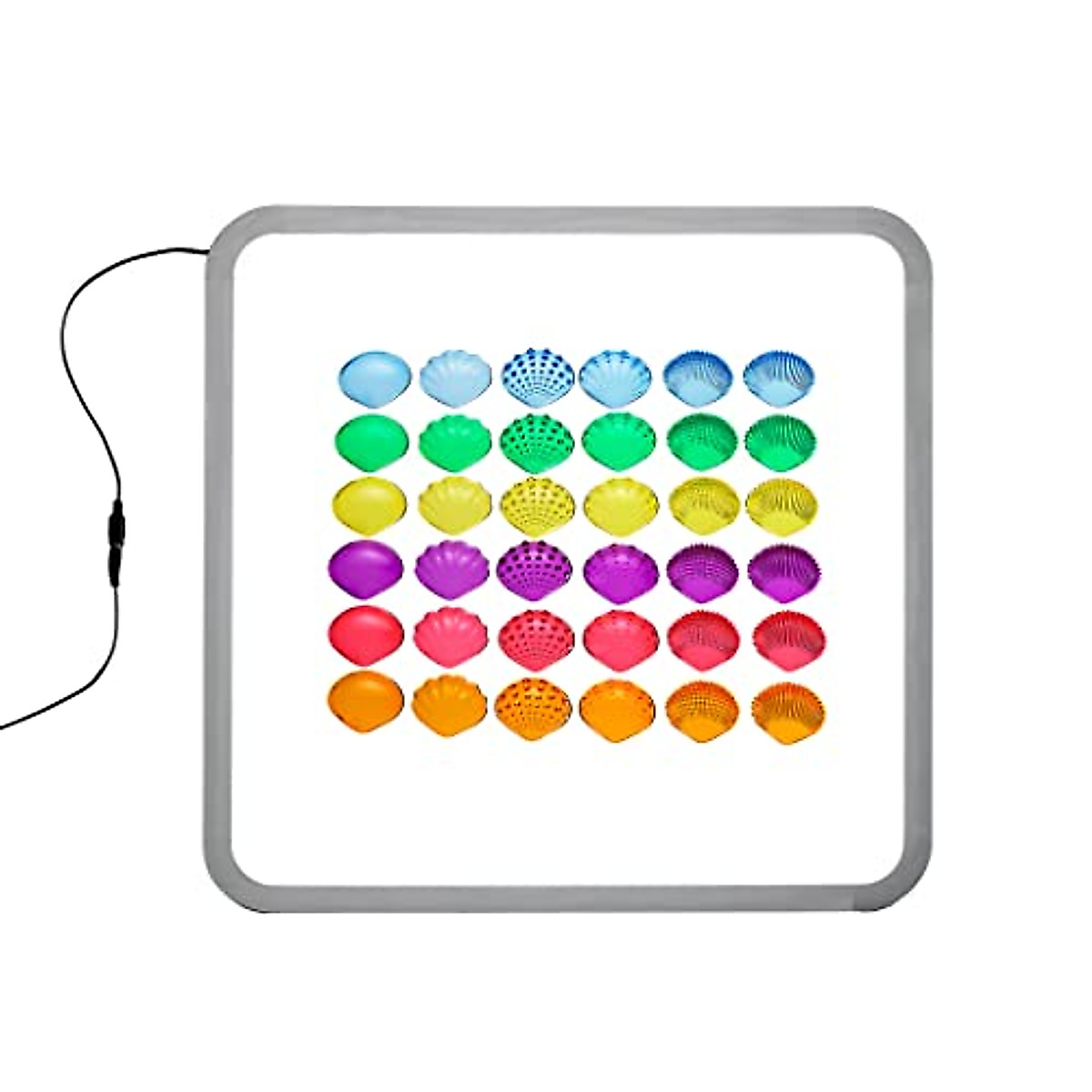 edxeducation Tactile Shells - Set of 36 - Translucent - 6 Textures and Colors - Ages 18m+ - Explore STEM Concepts via Light Panels and Sensory Bins