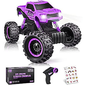 DOUBLE E Remote Control Car for Girls 1/12 Scale Monster Trucks Dual Motors Off Road RC Trucks, Girls Toys Gifts for Girls Daughter Kids, Birthday Gift Ideas, Purple