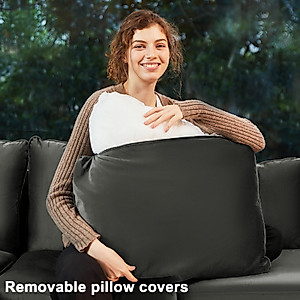 Belffin Velvet Convertible Sectional Sofa L Shaped Couch Reversible Sectional Sofa with Chaise Velvet 4 Seat Sectional Sofa (Grey)…