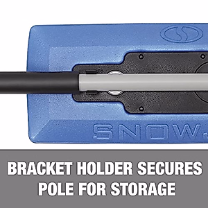 Snow Joe SJBLZD-LED 4-In-1 Telescoping Snow Broom + Ice Scraper, 18-Inch Foam Head, Headlights, Blue