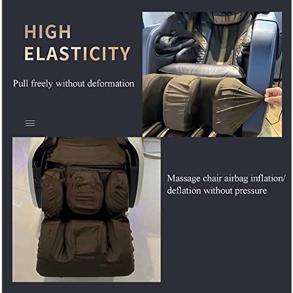 FBKPHSS Massage Chair Recliner Cover with Zero Gravity, Full Body Massage Chair Cover Skin-Friendly Washable Elastic Cloth Dust Cover Free Headrest Cover,Brown,A+B