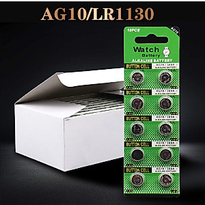 Cotchear 20pcs 1.5V AG10 Alkaline Button Battery 189 389 AG10 LR1130 LR54 V10GA Battery Alkaline Button Coin Cell Batteries