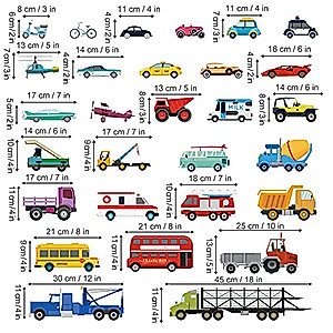 decalmile Cars Wall Stickers Transports Kids Room Wall Decor Peel and Stick Wall Decals for Boys Children's Room Nursery Bedroom Classroom
