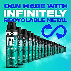AXE Apollo Deodorant Spray 48 Hour Odor Protection Fresh Sage and Cedarwood Deodorant without Aluminum and without Residue, 4 Ounce (Pack of 4)
