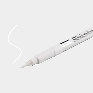 Microblading White Marker Pen Eyebrow Permanent Makeup Position Mark Tools with Ruler (2PCS)