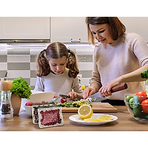 Lay Flat Reusable Clear Storage Bags, Set of 6 (4 Sandwich + 2 Snack), by Better Kitchen Products, with Double Zip Lock Closure, for Food, Travel, and General Use, Thick PEVA Material, TSA Conformity