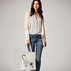 SOUJOY 12 Pack Blank Canvas Tote Bags, Reusable Grocery Shopping Bag with Handles, 14'' x 16'' Cotton Plain Tote Bag for Crafts, DIY, Advertising, Promotion, Gift, Activity