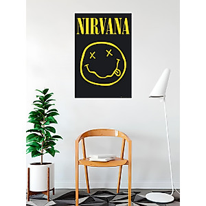 BUY ART FOR LESS Officially Licensed Nirvana - Smiley Face Art Poster - 36 x 24 Inch - Decorative Print - Poster Paper - Ready to Frame