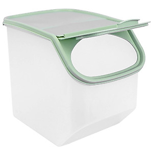 Cabilock Large Food Storage Container with Flip Lid Airtight Rice Bin Transparent Dry Food Organizer Pet Food Containing Box for Snacks Sundries