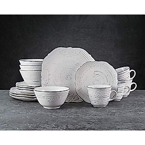 Pfaltzgraff Isabella 16 Piece Dinnerware Set, Gray