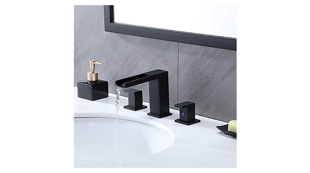 Ufaucet Matte Black Widespread Bathroom Faucet