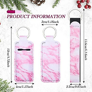 30 Pieces Halloween Lipstick Keychain Holders Lipstick Holder Keychain with Wristlet Keychain Lipstick Sleeve Pouch Lip Balm Portable Pocket Lip