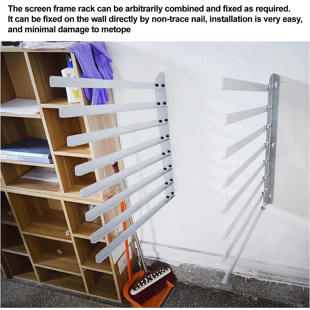INTBUYING Screen Printing Frame Rack Shelf Storage Holder Screen Printing Squeegee Rack Screen Drying (8 Layer)