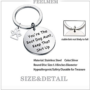 FEELMEM Auntie Gift Dog Aunt Gift You're The Best Dog Aunt Keep That Shit Up Keychain Dog Mom and Aunt Life Gift for Special Aunt Sister Gift (best dog aunt)