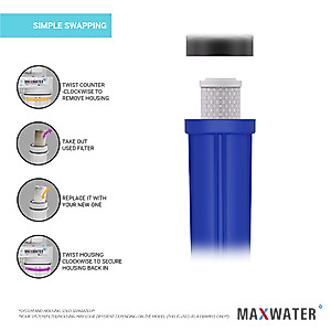 16 Pack 20" x 2.5" Carbon Block Water Filter Whole House Reverse Osmosis CTO Carbon 5 Micron compatible with 20" Slim Blue Whole House Water Filtration Systems