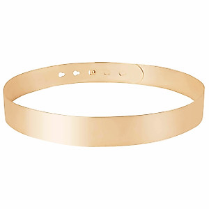 BABEYOND Metal Waistband Skinny Belt Elastic Waist Strap Stretchy Belt for Dress (Style-10-gold, Medium)