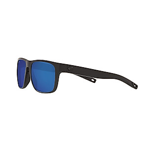Costa Del Mar Mens Spearo Square Sunglasses, Blackout/Blue Mirrored Polarized-580P, 56 mm