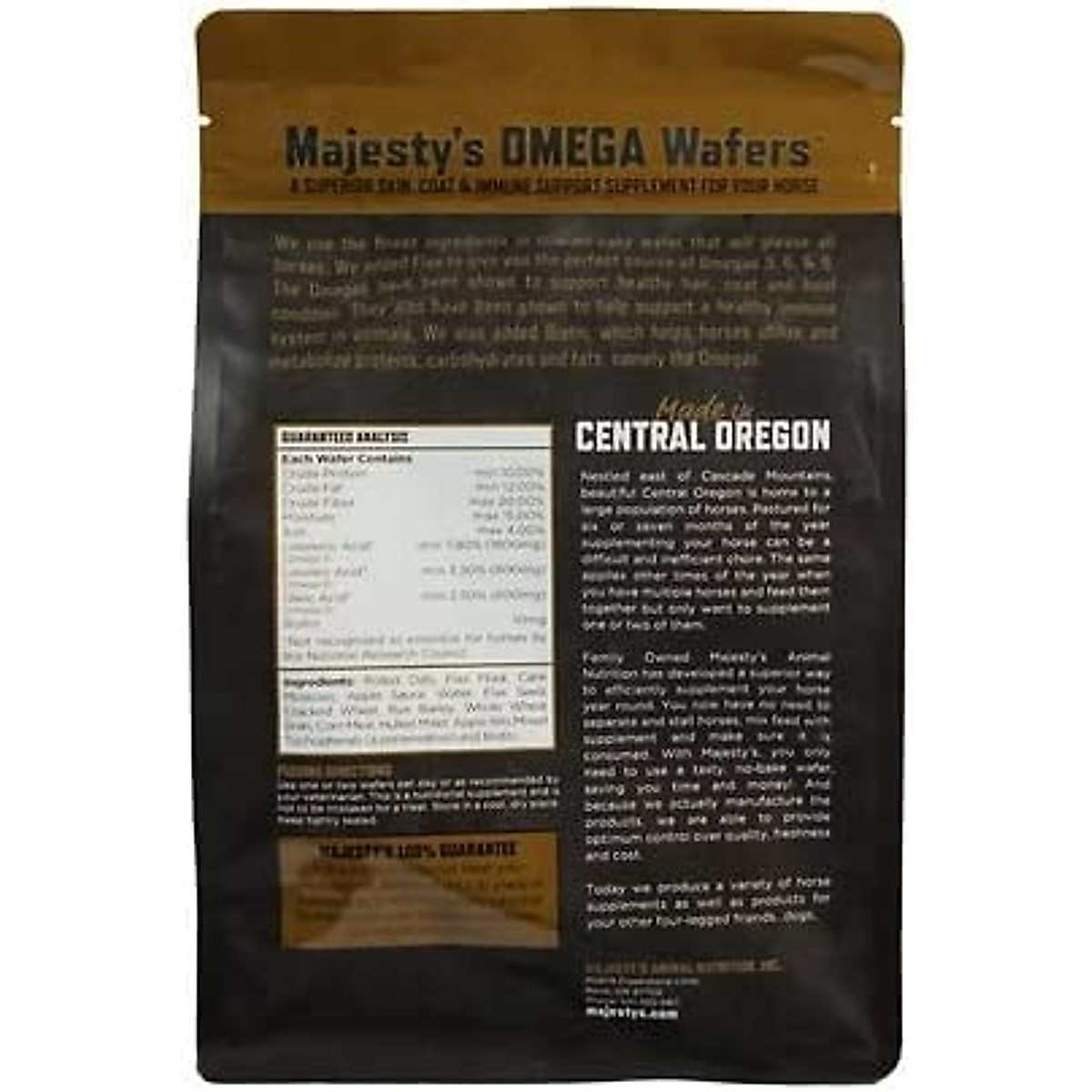 Majesty's Omega Wafers - Superior Horse / Equine Skin, Coat, and Immune Support Supplement - Omega 3, 6, 9, and Biotin - 60 Count (2 Month Supply)