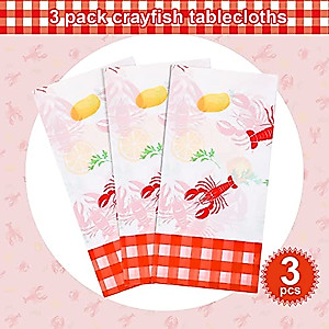 Crawfish Party Tablecloths Lobster Birthday Table Covers Red Lobster Crab Party Party Supplies for Seafood Festivals Birthday Party Decorations, 108 x 54 Inch