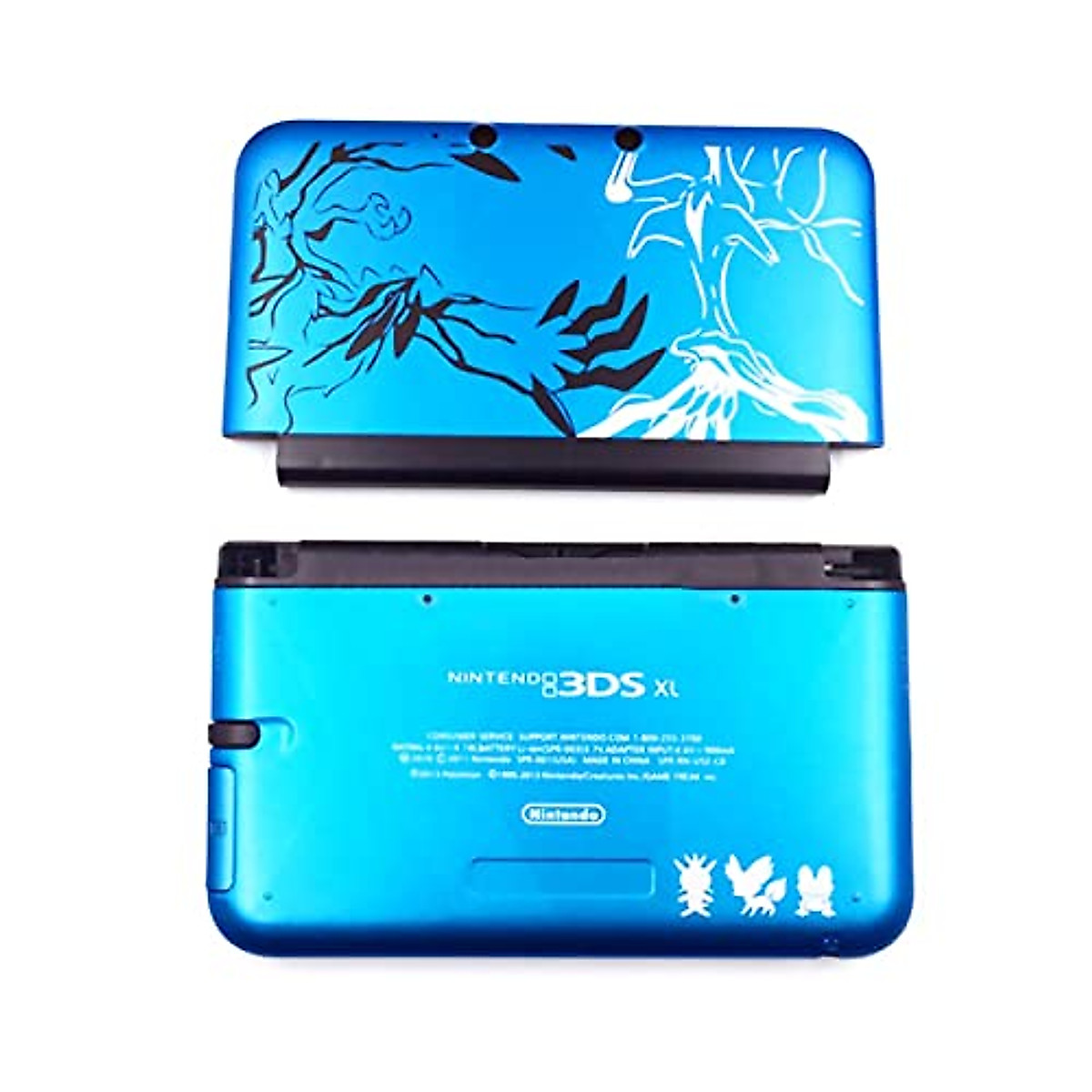 New for 3DS XL Top & Bottom Case Shell Blue Replacement, for Nintendo 3DSXL 3DSLL Handheld Game Console, Poke-mon Edition A & E Faceplate Casing Upper Back Cover 2 PCS Set Spare Parts