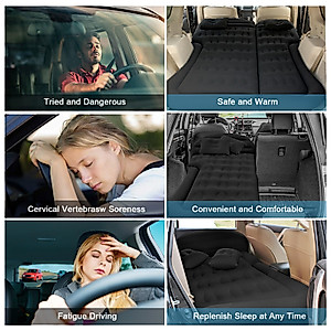 ISWEES Car Air Mattress,Camping Air Mattresses,Car Bed,SUV Air Mattress with Electric Pump,Two Piers and 2 Pillows,Car Inflatable Mattress- Flocking & PVC,Car Sleeping Bed for Home,Outdoor and Travel