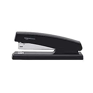 Amazon Basics Stapler with 1250 Staples, for Office or Desk, 25 Sheet Capacity, Non-Slip, Black
