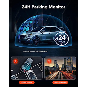 Dash Camera for Cars, 3 Channel 4K Dash Cam Front and Rear Inside,1080P Full HD 170 Deg Wide Angle Dashboard Camera with 64GB Card, IPS Screen,Built in IR Night Vision,G-Sensor,Loop Recording