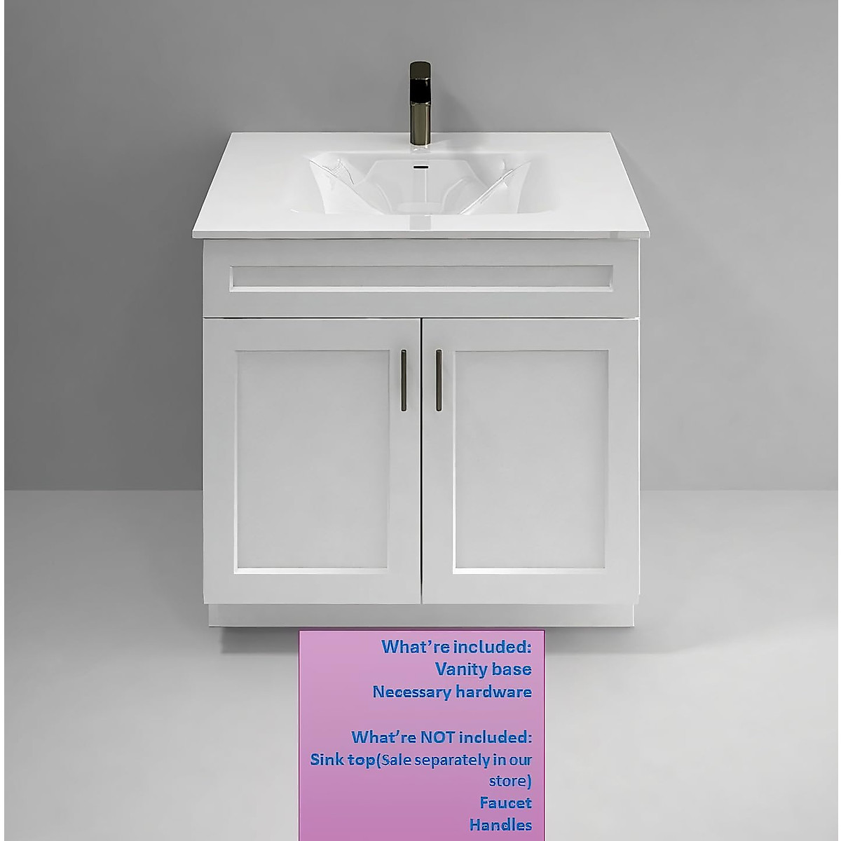 La Royal White Shaker Sink Base Bathroom Vanity Ready-to-Assemble Cabinet 36" Width