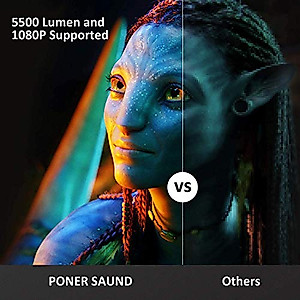 PONER SAUND Mini Portable Projector with Projector Screen