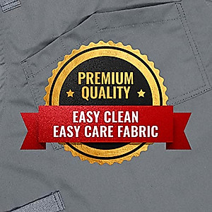 Under NY Sky Chef Apron – Professional Gray Twill – Cotton Straps - Smart Pockets - Adjustable for Men and Women – Pro Chef, Cook, Kitchen, Baker, Barista, Bartender, Server Aprons