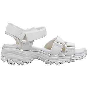 Skechers Women's D-Lites-Fresh Catch Sport Sandal White 10