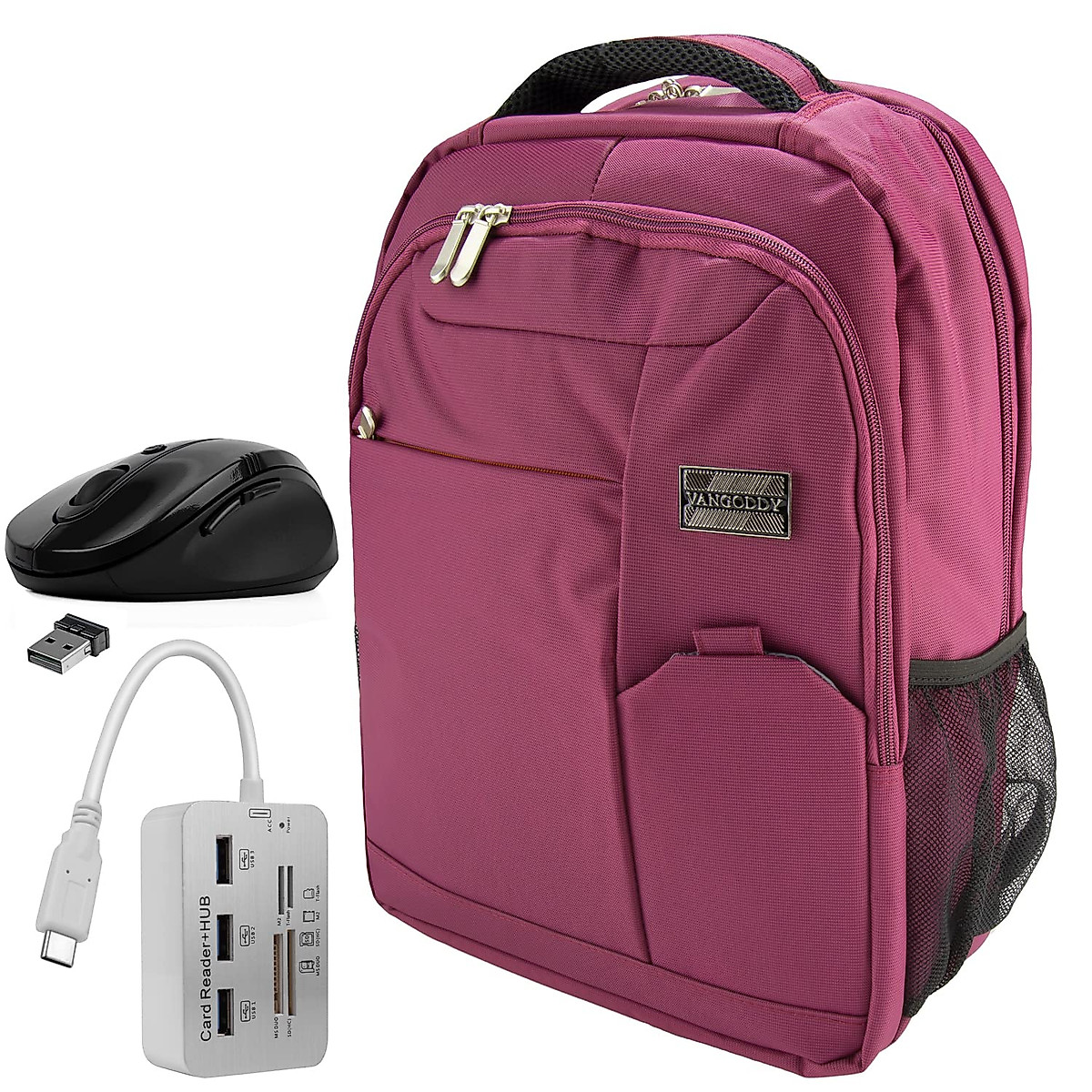 Mouse, USB Hub, Secure Purple Laptop Backpack 15-inch Made for Inspiron, Dell Latitude, Vostro, XPS, Precision, G15 G3 G5 G7
