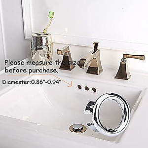 4 Pack Bathroom Basin Sink Round Hole Trim Chrome Overflow Cover Rings Hole Insert in Cap Hollow Ring Triangle for Hole Diameter Replacement Ceramic Pots for Home,Sink,Bathroom,Kitchen
