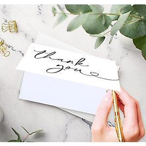 Thank You Card - 50 Pieces - 25 Cards and Envelopes - Everyday Thank You Cards - All Occasion Thank You Cards - Wedding Cards - Bridal Shower Cards - Baby Shower Cards - Birthday Cards - Heart