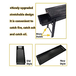Xicennego Portable Charcoal Grill Outdoor Grill With Handle Foldable BBQ Grill For Picnic Beach Terrace Backyard Barbecue(Large)