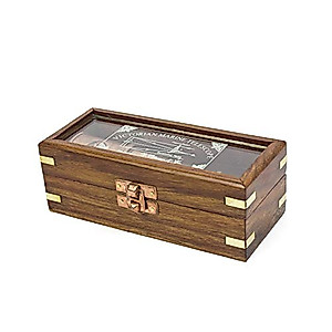 Vintage 1915 Retro Sailor Marine Telescope Copper Antique Royal Navy telescopes Wooden Box Glass Cover