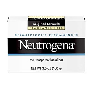 Neutrogena The Transparent Facial Bar Original Formula, Fragrance Free 3.50 oz (Pack of 5)