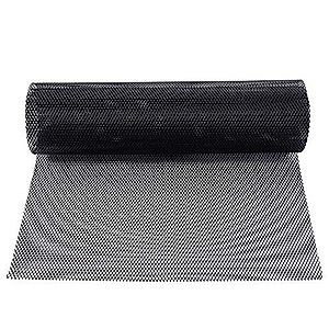 AggAuto Universal 40"x13" Car Grill Mesh - 100x33cm Aluminum Alloy Automotive Grille Insert Bumper 3x6mm Rhombic Hole, One of the Most Multifunctional Shape Grids Black