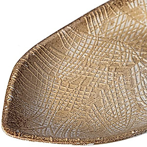 Porto Boutique Wood Leaf Shaped Tray Decorative Serving Platter Plate Dish Key Bowl Entryway Snacks Dessert Cheese Display Food Jewelry Trinket Centerpiece Home Office Accent Piece (Natural)