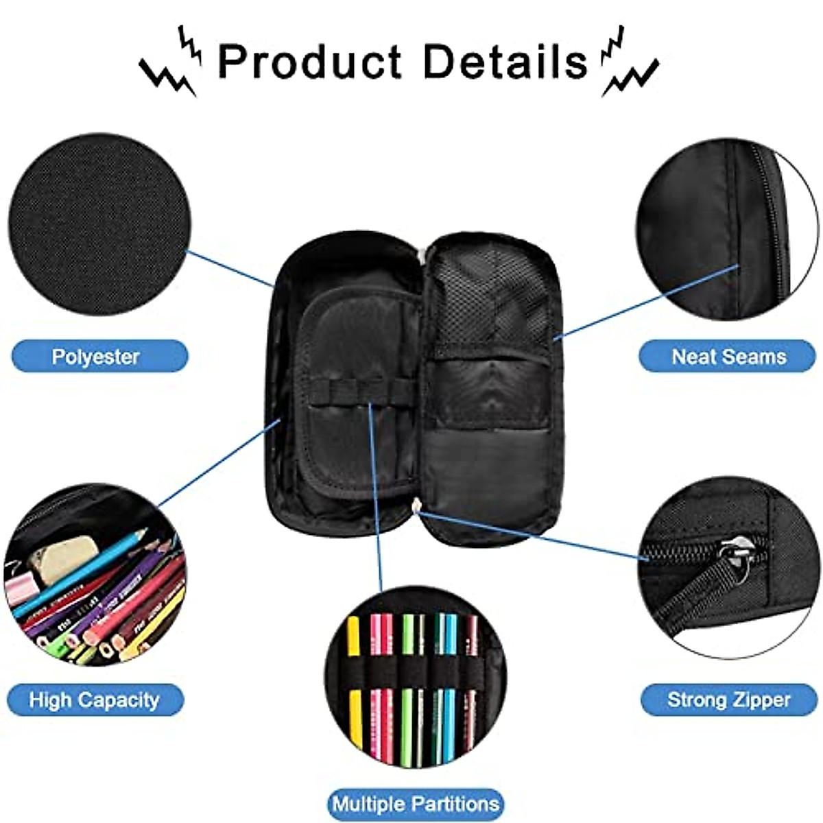 XLAOU Backpack 3 Piece Set Bookbag with Lunch Bag And Pencil Case Boys Girls Travel Pack One Size-1