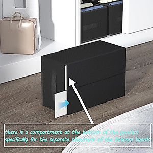 DonYeco 3-Pack Wardrobe Clothes Organizer 7 Grids Pants Organizer for Closet Foldable Closet Organizers and Storage for Jeans Shirts Pants, Black