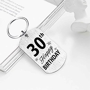 Resdink 30th Birthday Keychain Gifts for Him Her, 30 Year Old Birthday Gifts for Men Women, Happy 30th Birthday Gifts, Mens 30th Birthday Gifts Ideas