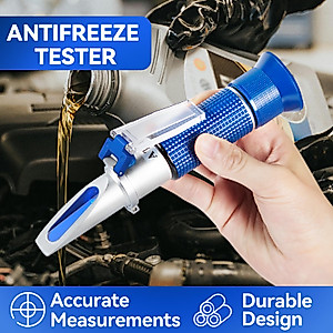 NEEBETEK 5-in-1 DEF Antifreeze Refractometer with ATC,Coolant Tester - Ideal for Automotive, DIY, and Industrial Use, Freezing Point Meter,Battery Acid Hydrometer,Automotive Urea