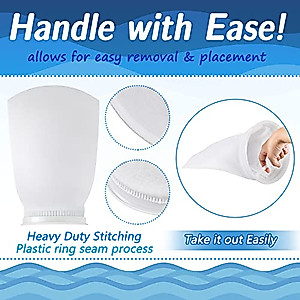 Jecery 8 Pcs 7 Inch Ring Filter Socks 200 μm Aquarium Filter Bags Fish Tank Filter Aquarium Filter Sock for Fish Tank Freshwater Saltwater Aquariums, 7 Inch Ring Diameter by 16 Inch Long