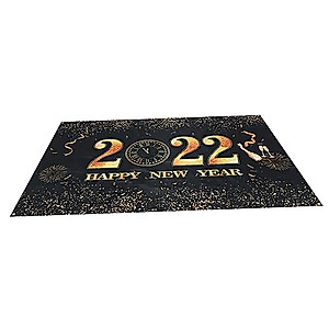 Abaodam 1 Set new year party banner new year wishes banner 2022 chinese wall banner new year backdrops gold streamers black trim colorful streamers room decor streamer 2021 decor banner