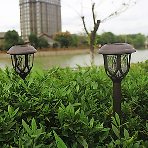 YYYC Solar Lights Outdoor Landscape Lights - Waterproof Solar Garden Lights, Warm White Solar Pathway Lights, Bright Outside Lights for Yard, Walkway, Lawn 6PCS