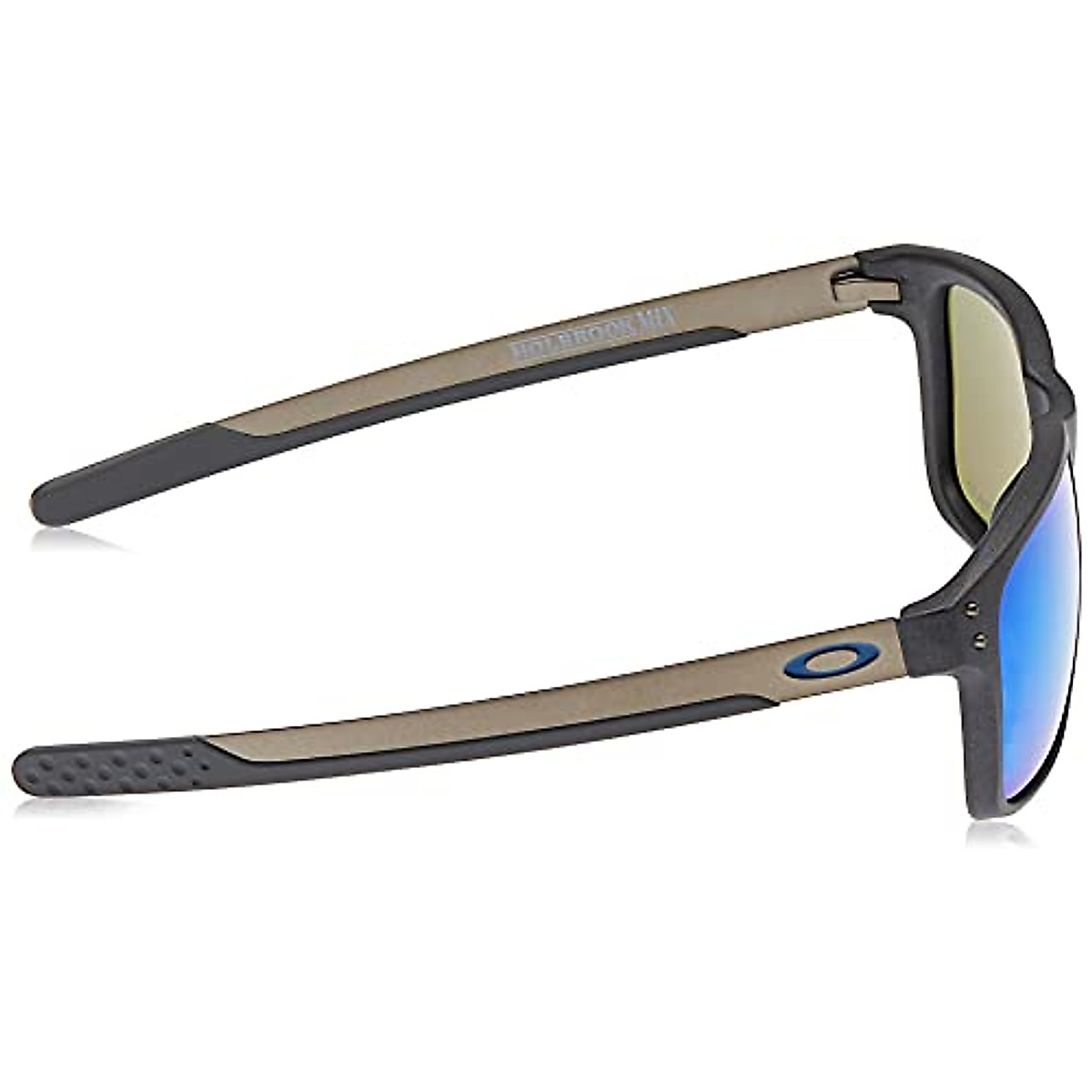 Oakley Men's OO9384 Holbrook Mix Rectangular Sunglasses, Steel/Prizm Sapphire Iridium Polarized, 57 mm