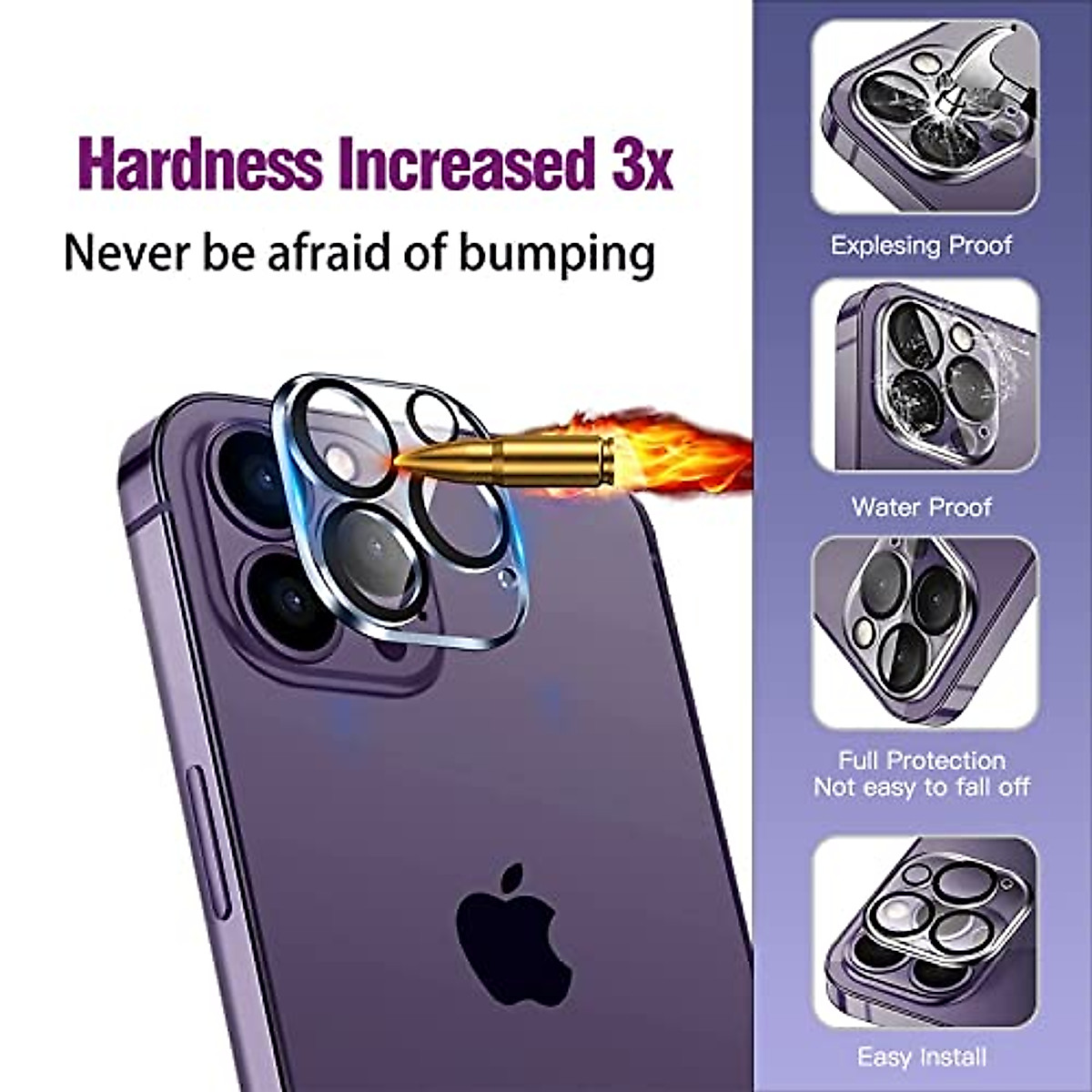 Corefyco Direct 3 Pack for iPhone 14 Pro - Max Camera Lens Protector, 9H Tempered Glass Cover, Anti-Scratch, Ultra HD, Easy Installation 6.1''/14 6.7'', Clear