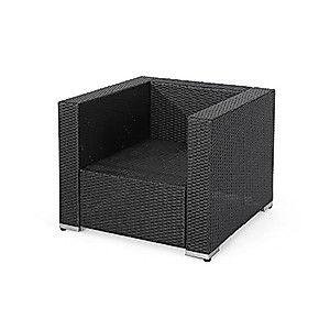 Christopher Knight Home Murano Outdoor Wicker Club Chair with Water Resistant Cushions, 2-Pcs Set, Grey / Silver