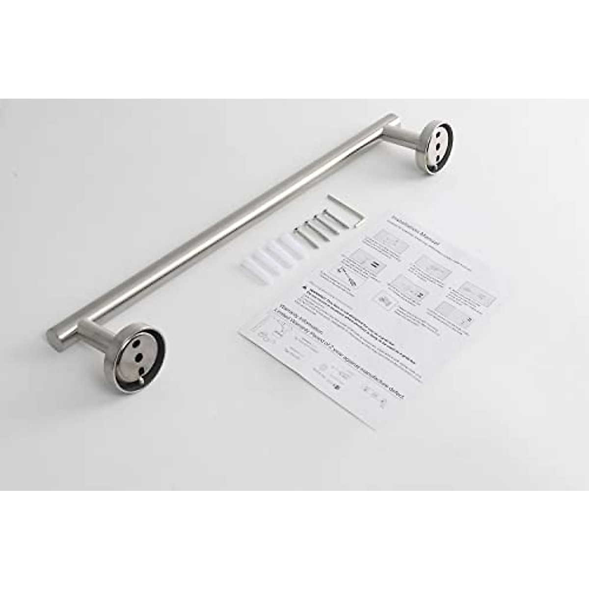 TocTen Bath Towel Bar - Thicken SUS304 Stainless Steel Bathroom Towel Holder, Towel Rod for Bathroom Heavy Duty Wall Mounted Towel Rack Hanger (16IN, Brushed Nickel)